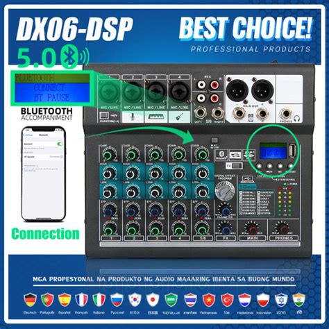 DX06 DSP Professional Audio Mixer 6 Channel Na Built In Na DSP16 Effector May Reverb Effect