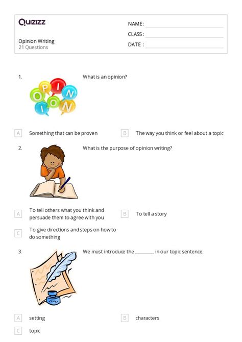 50 Opinion Writing Worksheets On Quizizz Free And Printable