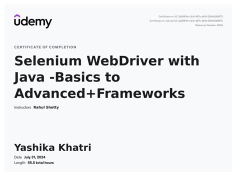 Yashika Khatri On Linkedin Udemy Course Of Selenium Webdriver With Java Basics To