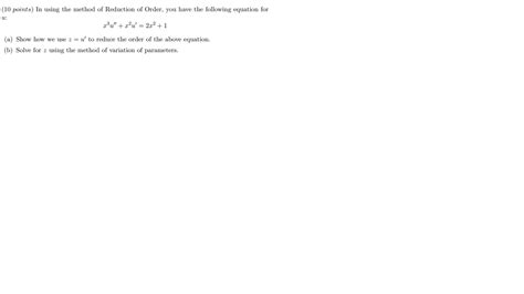 Solved Points In Using The Method Of Reduction Of Chegg