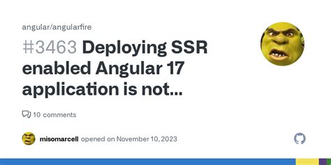 Deploying Ssr Enabled Angular 17 Application Is Not Supported · Issue