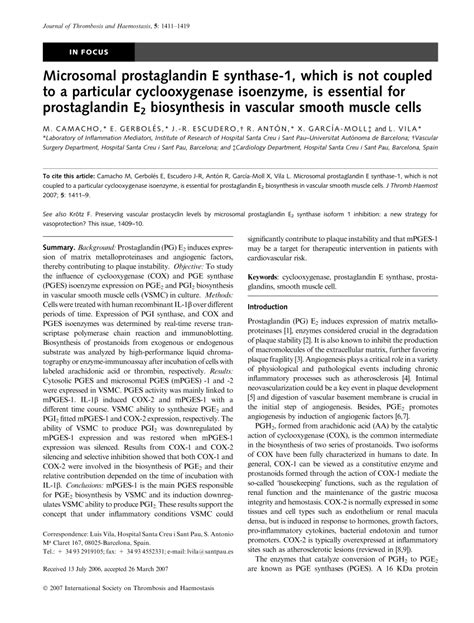 Pdf Microsomal Prostaglandin E Synthase 1 Which Is Not Coupled To A Particular Cyclooxygenase