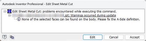 None Of The Selected Faces Can Be Found On The Body Please Fix The A Side Definition While