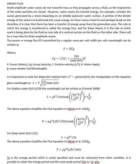 Theory Of Wave Energy Availability