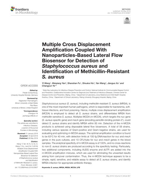 Pdf Multiple Cross Displacement Amplification Coupled With Nanoparticles Based Lateral Flow