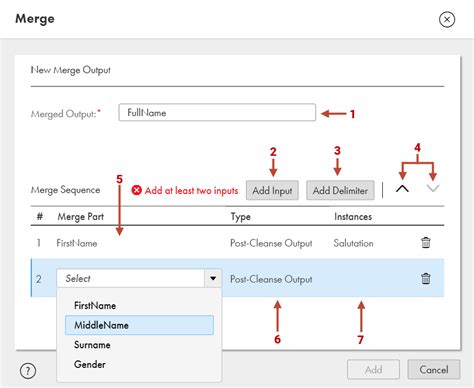 Merge Configuration Options