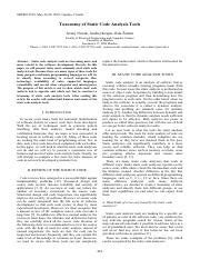 Taxonomy Of Static Code Analysis Tools Pdf MIPRO May Opatija Croatia