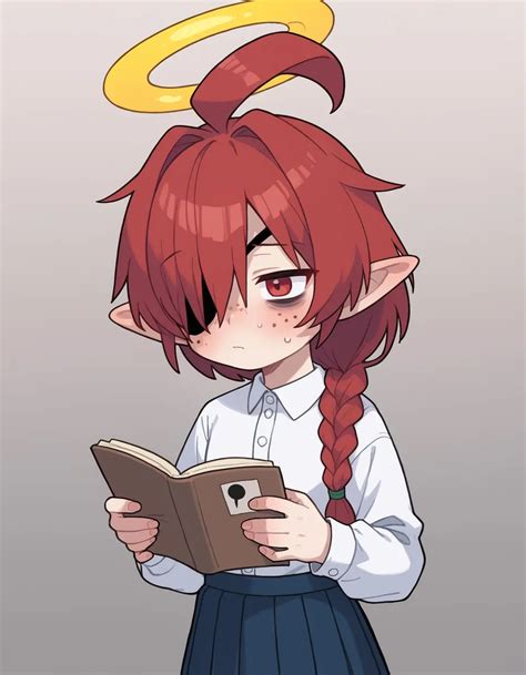 Anime Girl With Halo Reading A Book Stable Diffusion Ai Image Diffus