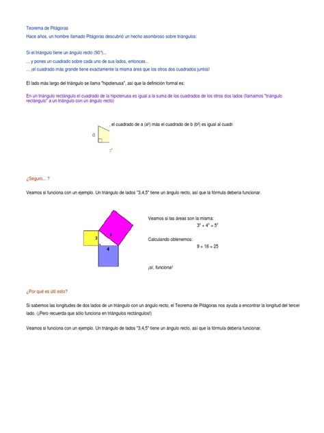 Teorema De Pitágoras Descargar Gratis Pdf Triángulo Euclides