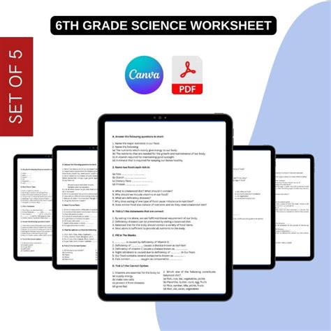 6th Grade Science Worksheets Template Printable Pdf Word