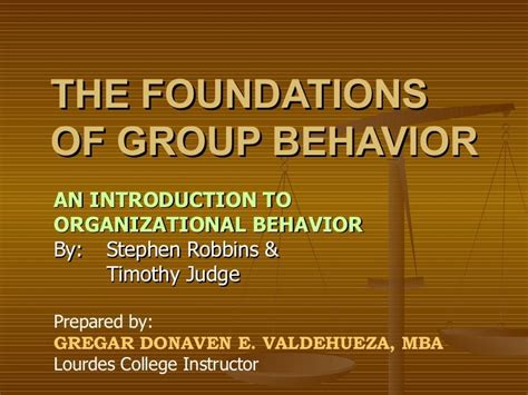 The Foundations Of Group Behavior