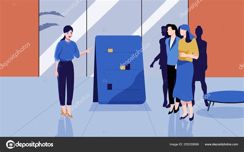 비즈니스 기업 룸 프레 젠 테이 션 프로세스 벡터 일러스트 레이 션 스톡 벡터 © 255339066