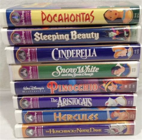 Walt Disney Vhs Tapes Masterpiece Collection Movies Classics Lot Of 8