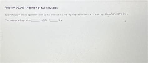 Solved Problem 09017 Addition Of Two Sinusoids Two