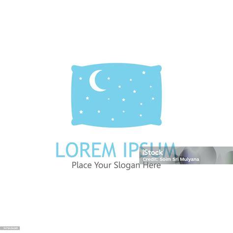 잠자는 베개 로고 템플릿입니다 비즈니스 인테리어 가구 및 수면 기호에 대 한 로고입니다 로고에 대한 스톡 벡터 아트 및 기타 이미지 Istock