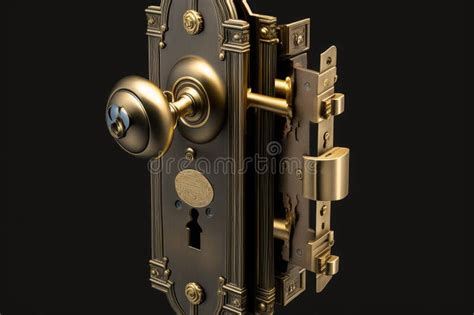 Hinged Door Lock With Solid Brass Keyhole And Handle Stock Illustration Illustration Of Access