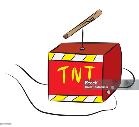Tnt Box With Igniter Wired To Explosive Charge Stock Illustration