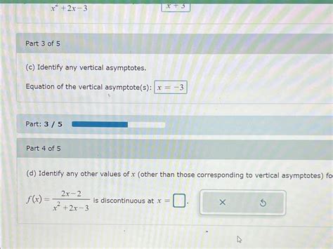Solved X2 2x 3x 3part 3 ﻿of 5 C ﻿identify Any Vertical