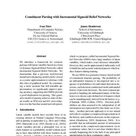 constituent parsing with incremental sigmoid belief networks acl anthology