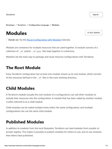 Modules Overview Configuration Language Terraform Hashicorp