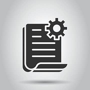 Flat Document With Gear Icon For Big Data Processing Vector Extract