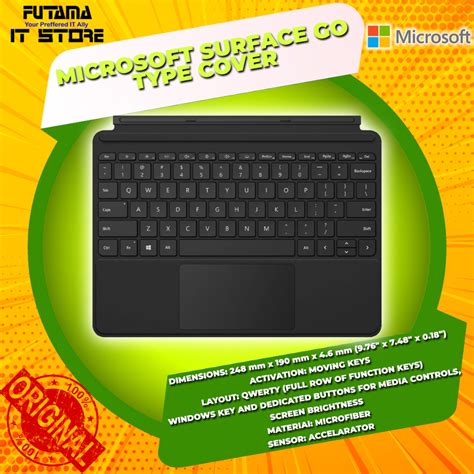 Microsoft Surface Go Type Cover Full Sized Keyboardfunction Keys