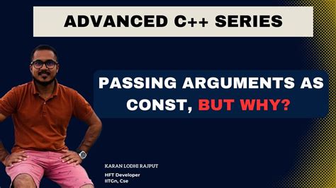 Const Keyword Before The Function Parameter Name In C Advanced C Series Youtube