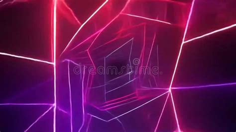 Abstract Neon Geometric Shapes Creating A Dynamic And Futuristic Scene