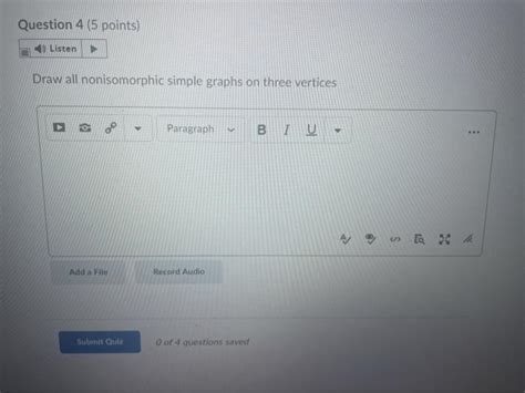 Solved Question Points Listen Draw All Nonisomorphic Chegg