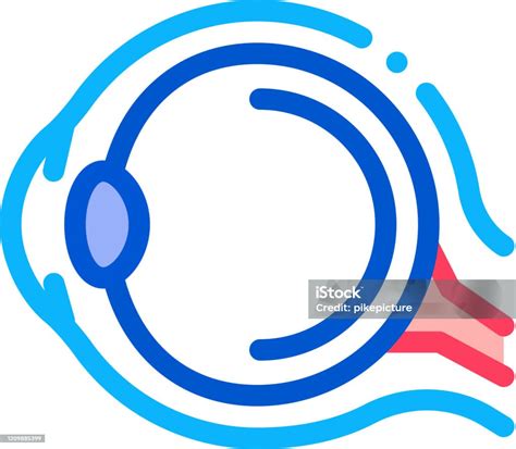 Manusia Eyeball Anatomi Organ Ikon Vektor Garis Tipis Ilustrasi Stok