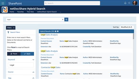 netdocshare hybrid search search netdocuments and sharepoint