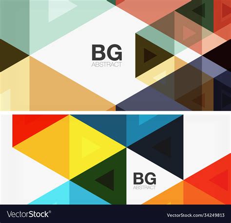Set Mosaic Triangle Pattern Abstract Royalty Free Vector