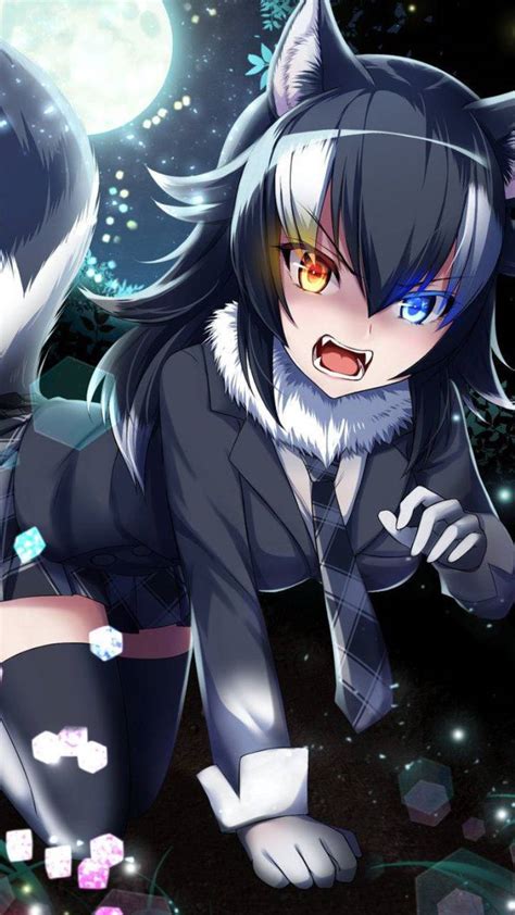Anime Girl And Wolf Art