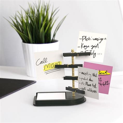 Black Memo Holder With Cube Note Slot Etsy Memo Holder Cube Post It Holder