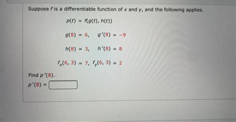 Solved Suppose F Is A Differentiable Function Of X And Y Chegg