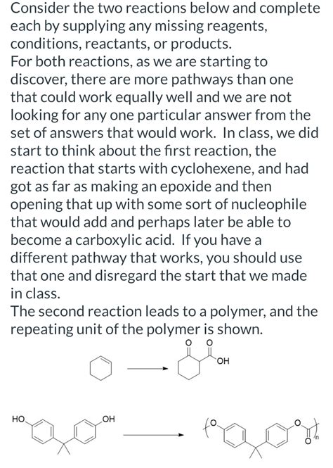 Solved Consider The Two Reactions Below And Complete Each By Chegg Com