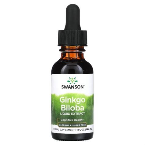 Swanson Ginkgo Biloba Liquid Extract Alcohol And Sugar Free 1 Fl Oz