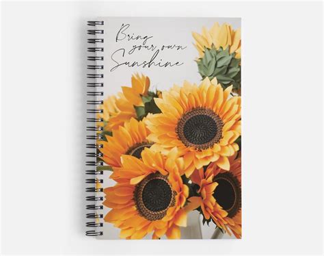 Paper Sunflower Floral Notebook Paper Sunflowers Journal Floral Journal Artwork In A Notebook