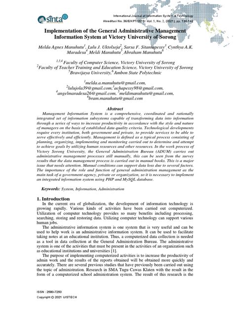 Implementation Of The General Administrative Management Pdf