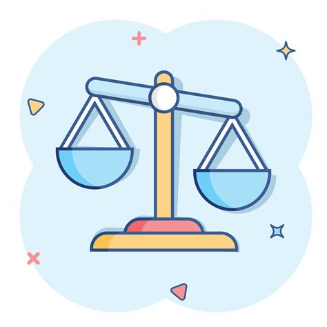 Scale Comparison Icon In Comic Style Balance Weight Vector Cartoon