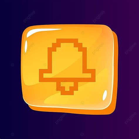 Bell Glossy Ui Button With Pixelated Icon User Interface Rpg App Vector User Interface Rpg