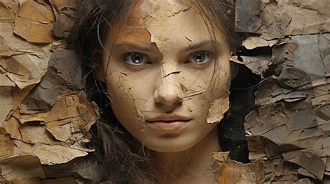 Premium Ai Image Close Up On Amazing Ladys Face Cracked