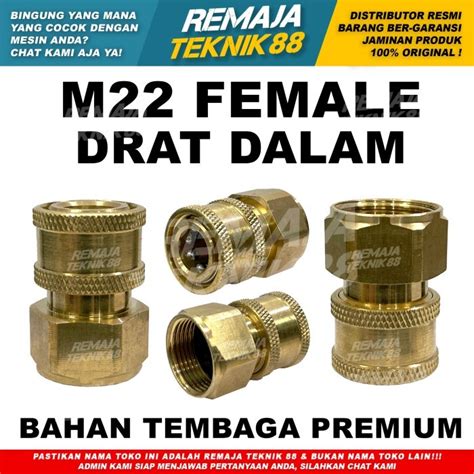 Jual Sambungan Adapter Konektor Quick Release Joint Quick Connector M22 M14 Male Female