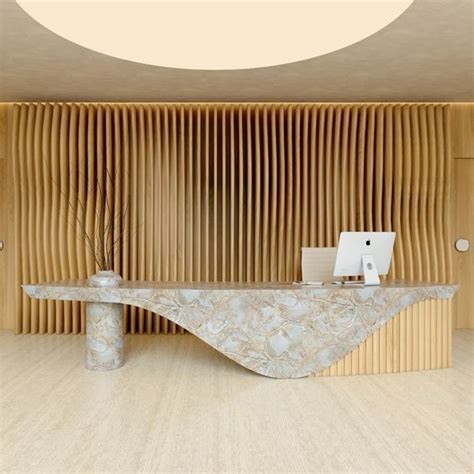 대형 우드 마블 스파 살롱 뷰티 호텔 오피스 패션 부티크 리셉션 데스크 Reception Desk Design Custom Reception Desk