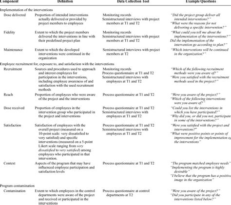 Process Evaluation Components And Their Definition Including Data Download Table