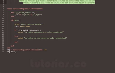 POO Ruby Expresion Regular Color Hexadecimal Tutorias Co