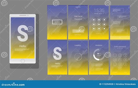 Modern Ui Gui Screen Vector Design Stock Vector Illustration Of Light Blurred 115294928