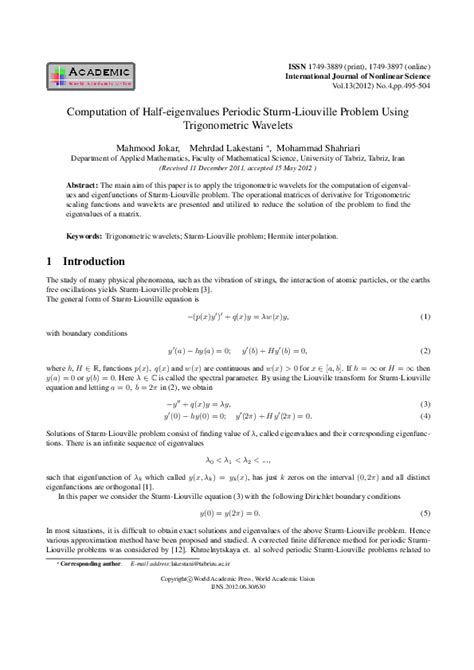 Computation Of Half Eigenvalues Periodic Sturm Liouville Problem Using Trigonometric Wavelets