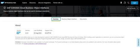 Sap Abap Central Explore Business Object Interfaces For Sap S4hana Cloud On Sap Api Business Hub