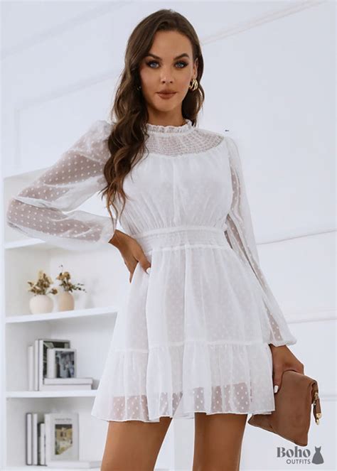 Boho White Lace Mini Dress Valerie Boho Dress Official